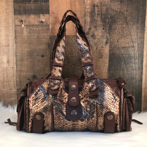 Chloe | Bags | Chloe Silverado Python Leather Copper Satchel | Poshmark